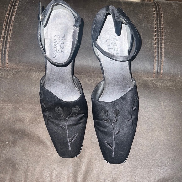 Shoes | Pm Collection By 925 Womans 8 Dress Shoes Heels Floral Black ...